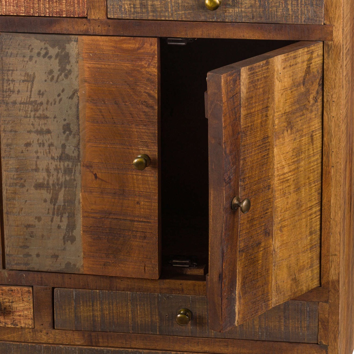 Multi Draw Reclaimed Industrial Chest With Brass Handle | Style Our Home