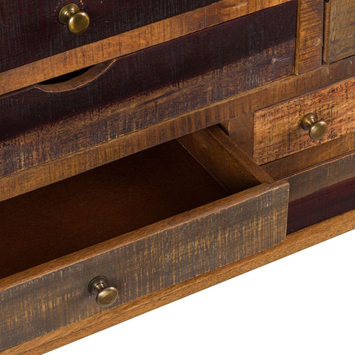 Multi Draw Reclaimed Industrial Chest With Brass Handle | Style Our Home