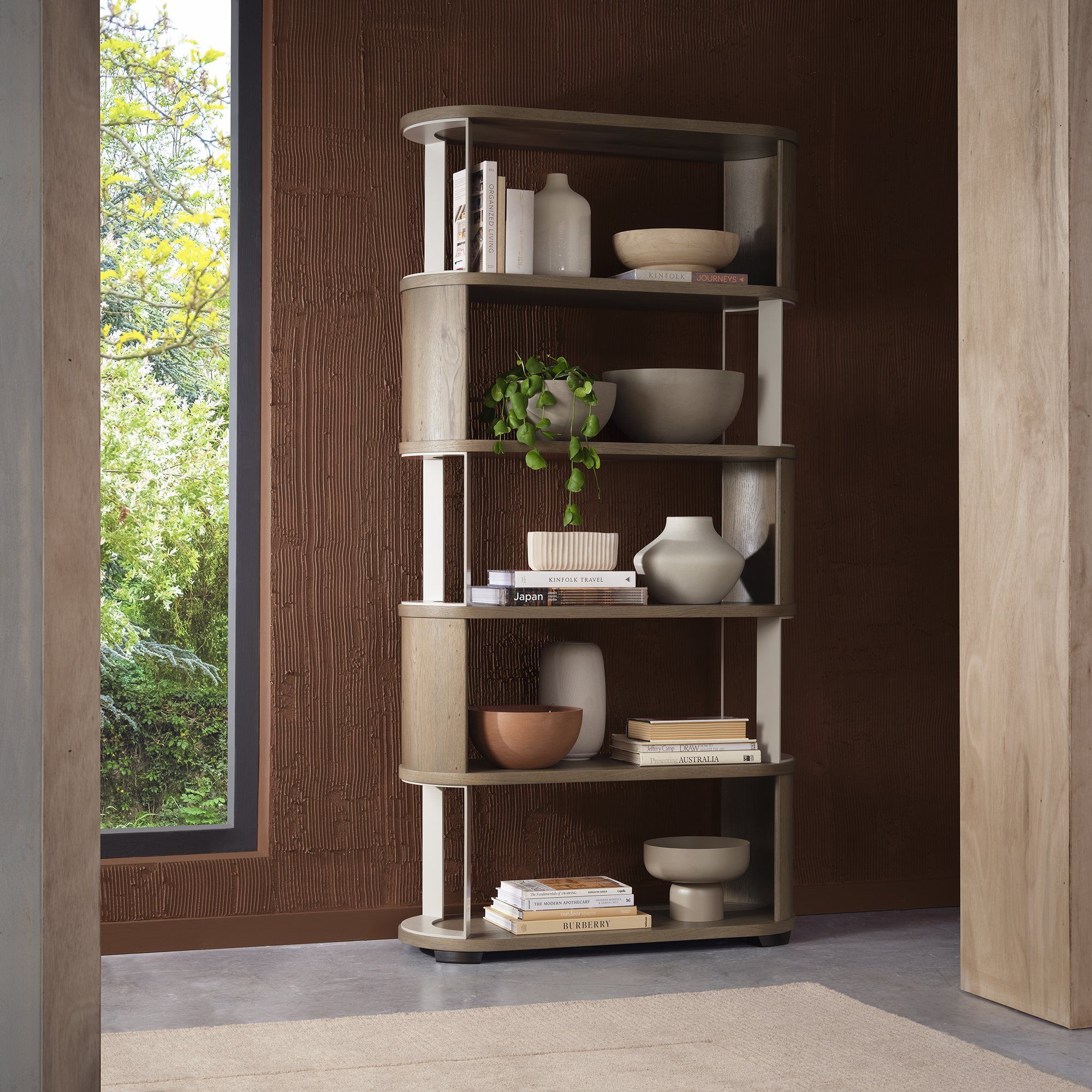 Duo Grey Oiled Oak Open Display Unit by Bentley Designs | Style Our Home