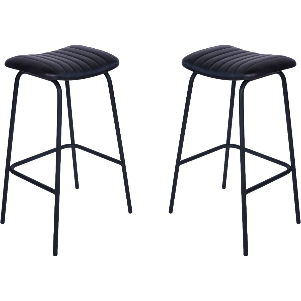 Aran Charcoal Leather Bar Stools (a pair) by Ora | Style Our Home