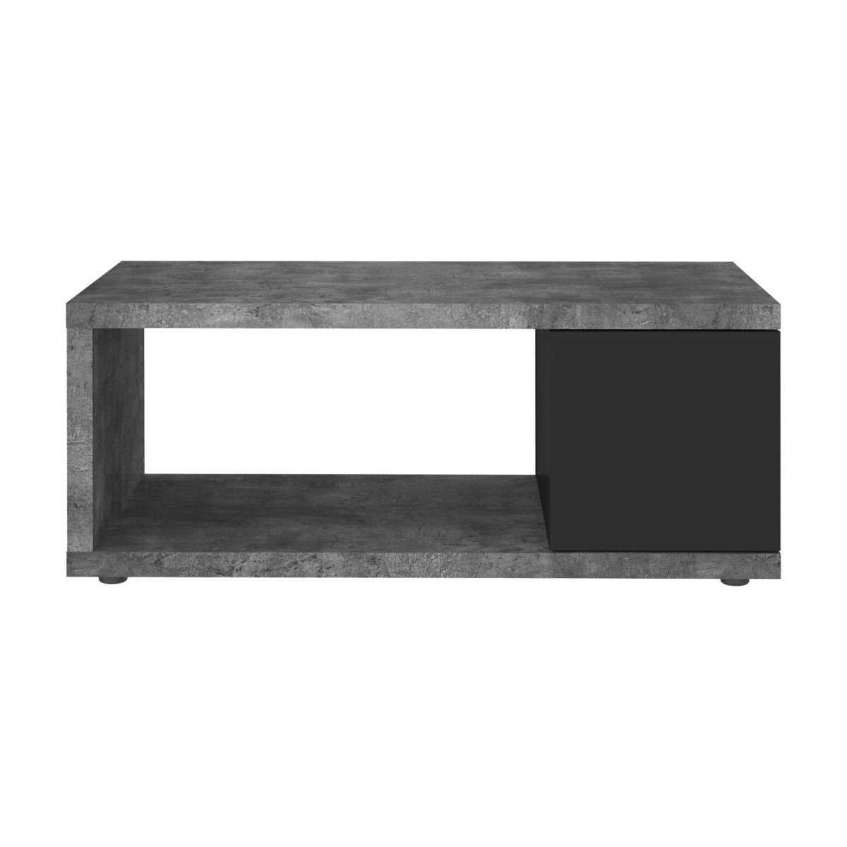 Berlin Concrete (Melamine) / Pure Black (Matte) Coffee Table | Style ...