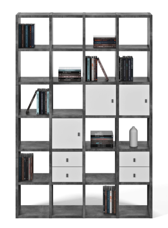 Pombal 2010-001 Shelving Unit Concrete Look (Melamine) Finish ...