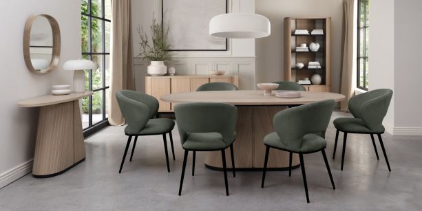 Luca - Green Fabric Chair with Matt Black Legs (Pair) by Bentley ...